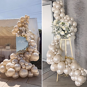 Woaipati 120PCS Pearl White Double-Stuffed Balloons different sizes 18/12/10/5 inch Pearl Balloon Garland Kit for Wedding Women's Birthday Baby Shower Anniversary Party Decorations