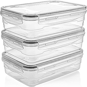 Homemaid Living Premium Airtight Plastic Storage Containers Easy Lock Lid, Microwave Freezer and Dishwasher Safe, Perfect Meal Prep or Food Storage Containers (Set of 3))