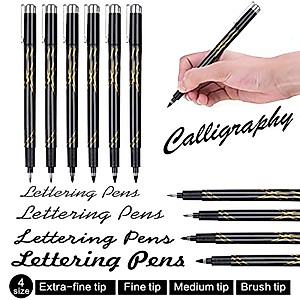 Tebik Calligraphy Pens Set, 22 Pack Hand Lettering Pens Kit, Calligraphy Markers with for Beginners Writing, Journaling, Signature, Art Drawing, Illustrations, Card Making, Design