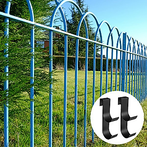 codree 2 Pcs Pool Fence Hooks for Pool Equipment- Black Heavy Duty Fence Hooks for Pool Poles- Slipe-on Fence Hanger for Pool Hose Pool Skimmer, Fit 3/4 Inch to 1-1/4 inch Railing