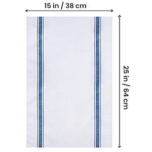 Utopia Towels Dish Towels, 15 x 25 Inches, 100% Ring Spun Cotton Super Absorbent Linen Kitchen Towels, Soft Reusable Cleaning Bar and Tea Towels Set (12 Pack, Blue)