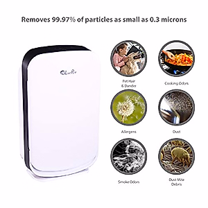 LivePure Aspen Series Medium Console Air Purifier for Home, True HEPA Filter Captures Allergens, Smoke, Pollen, Mold, Dust Mites, Pearl White