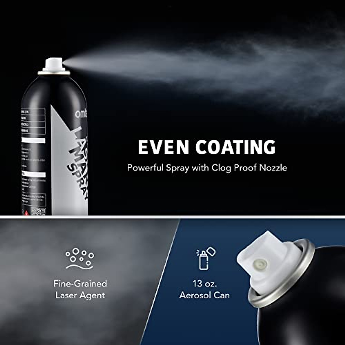 OMTech Laser Marking Spray, Metal Laser Marking Fluid for CO2 Laser Engravers, 13oz Aerosol High Contrast Black Spray for Laser Engraving Metal, Laser Ink Agent for Aluminum Stainless Steel Brass More