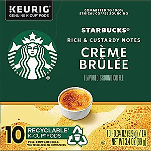 Starbucks Crème Brulée Flavored Blonde Roast Single Cup Coffee for Keurig Brewers, 10 Count - Pack of 2