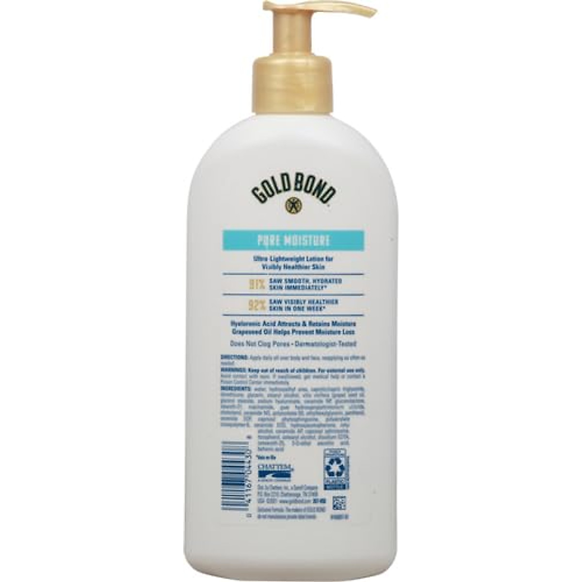 Gold Bond Pure Moisture Lotion, 14 oz., Ultra-lightweight Daily Body & Face Lotion for Dry Skin