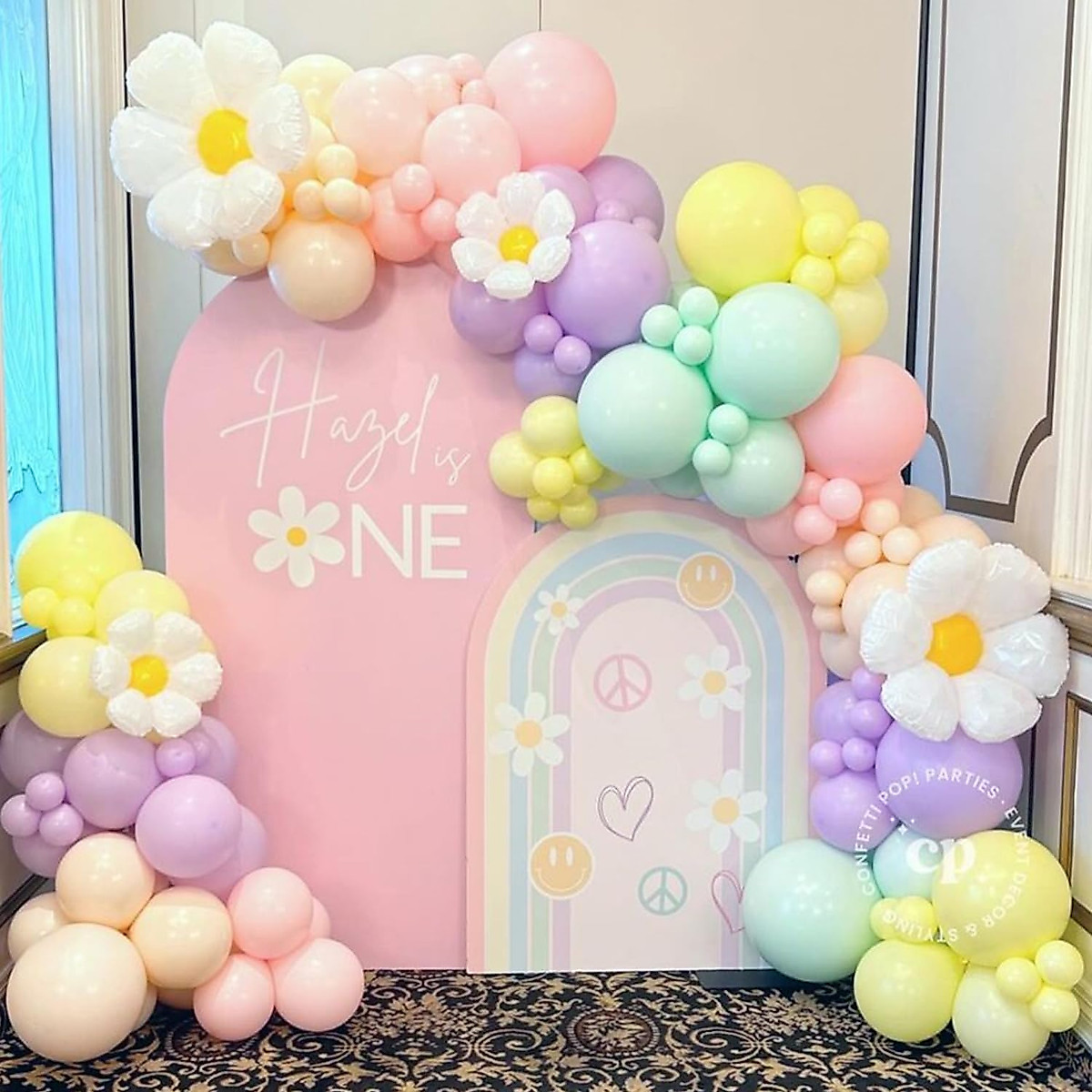 Beliueyes Daisy Balloon Garland Arch Kit 151pcs Light Purple Blue Cyan Yellow Blush Pink Balloons for Fall Bridal Shower Baby Shower Birthday Theme Party Decorations