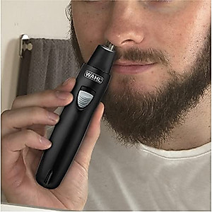 Wahl Groomsman Rechargeable Personal Pen Trimmer & Detailer for Hygienic Grooming with Rinsable, Interchangeable Heads for Eyebrows, Neckline, Nose, Ears, & Other Detailing - Model 3023284