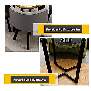 Office Reception Room Club Table and Chair Set Reception Table and Chair Combination Negotiation Table Office Shops Meetings Small Round Tables Office Conference Desk PU Faux Leather Chairs ( Color :