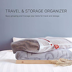 AURFLO Mesh Laundry Bag-Set of 3 Medium Heavy Duty Net with Zipper Lock, Color Coding and Hanging Loop-Safe Wash and Organizer for Travel, Lingerie, Gloves, Socks, Yoga Pants, Bra, Jeans, Sweater