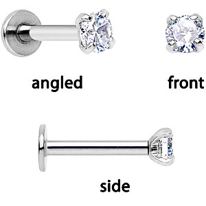 Body Candy 16G Black Anodized Steel 3PC Tragus Earring Women Helix Red Rose Cartilage Stud Earring Set 1/4"