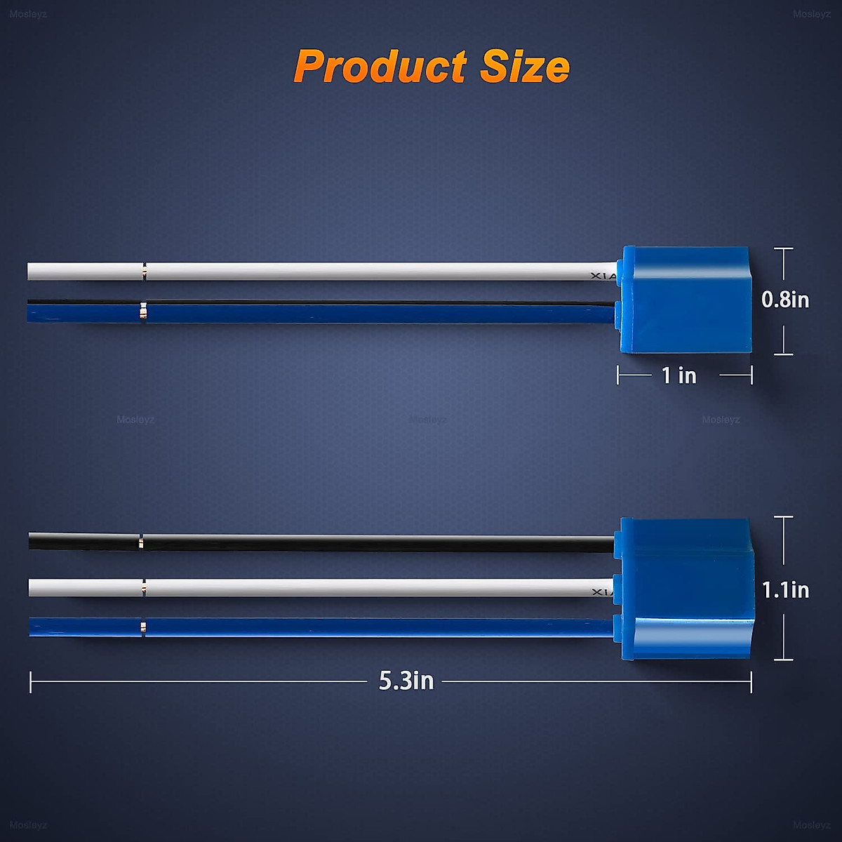 H4 Pigtail Socket Wiring Harness Headlight Plug Heavy Duty14AWG Ceramic Headlight Connector-H4 HB2 9003 (Pack of 2)