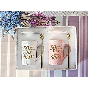 50th Wedding Anniversary Coffee Mugs 50th Wedding Mugs 50 Year Parents Anniversary Mugs 50th Anniversary Mugs for Couple Her Husband Wife Parents Golden Anniversary Mugs for Parents Mugs 14 Ounce