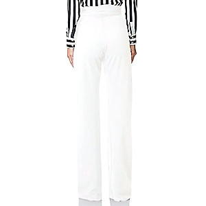 Lucuna Women's Stretchy High Waisted Loose Fit Bootcut Office Work Long Pants with Belt