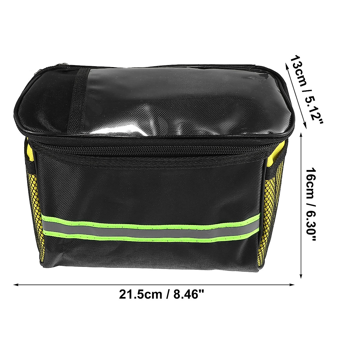 X AUTOHAUX 5L Capacity Bike Handlebar Bag with 7 inch Touch Screen Phone Holder Mesh Side Pocket Bicycle Front Storage Bag for Mountain Bikes Yellow