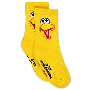 Sesame Street Elmo Baby Toddler Boys Girls 6 Pack Crew Socks with Grippers (2-3T, Multicolor)