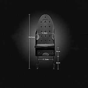Yardwe Wall Mounted Iron Rest Hanging Ironing Board Holder Bathroom Living Room Shelf Organizer Shower Storage Rack Hook (Black)