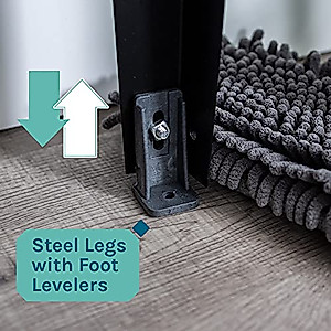 Black Utility Sink with High Arc Black Faucet by VETTA by JS Jackson Supplies, Pull Down Sprayer Spout, Heavy Duty Slop Sink for Washing Room, Basement, Shop, Free Standing Laundry Tub Deep Plastic