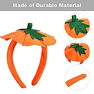 WILLBOND 2 Pieces Halloween Pumpkin Headbands Pumpkin Hair Hoops Pumpkin Hair Band Halloween Costume Party Headwear Accessory