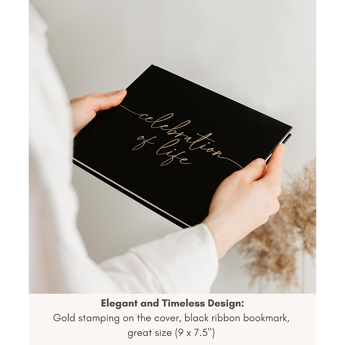 Lamare Funeral Guest Book for Memorial Service - in Loving Memory Funeral Guest Book | Celebration of Life Guest Book with Memory Table Sign & Back Pocket - Guest Sign in Book for Funeral Service