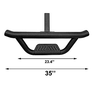 ONINE Texture Black Universal Hitch Step with Hitch Lock and Stabilizer Fit 2” Receiver Trailer Truck Towing Hitch Step Bar Rear Bumper Guard