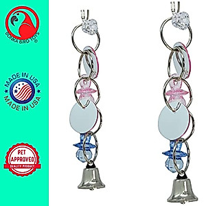 Bonka Bird Toys 1741 Mirror Mirror Small Medium Bird Toy Parrot Cage Craft Toys Cages African Grey Conure Cockatiel