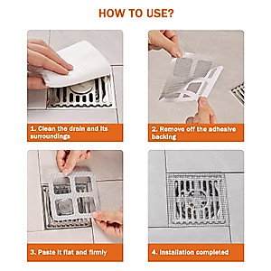 Disposable Hair Drain Stickers,100 PCS Floor Drain Sticker, Disposable Shower Drain Cover Hair Catcher Shower Drain Mesh Stickers, Sewer Filter Screen, Bathroom, Laundry, Bathtub, Kitchen, Sink