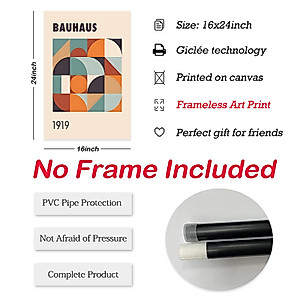 Bauhaus Wall Art Mid-century Modern Artwork Geometric Bauhaus Poster Blue Orange Color Block Art Print Geometric Abstract Shapes Wall Art Minimal Art Prints Modern Abstract Wall Art 16x24inch No Frame