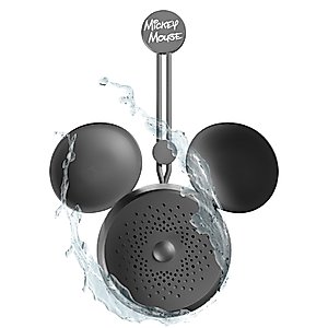Disney Mickey Mouse Ears Bluetooth Shower Speaker with Suction Cup – Disney IPX4 Rated Water Resistant Speaker for Shower, Baths| Up to 5 HRs Playtime, Built in Button Controls and Mic for Phone Calls