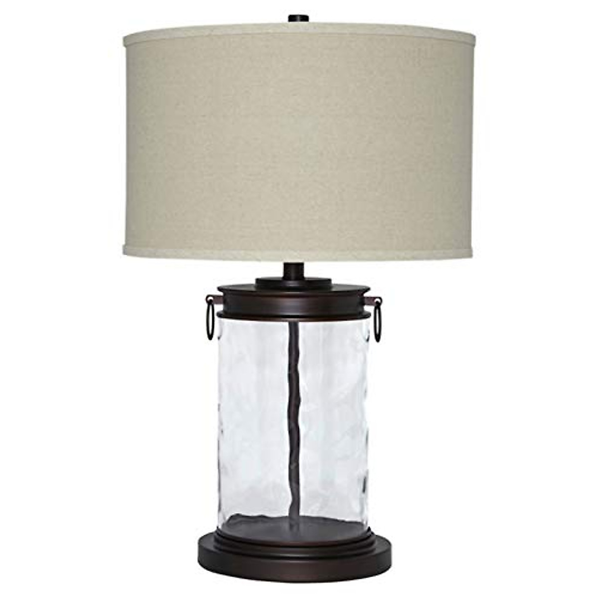 Signature Design by Ashley Tailynn Modern 25.25" Glass Table Lamp with Hardback Shade, Clear