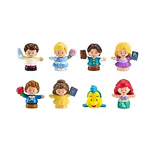 Fisher-Price Disney Princess Toddler Toys Little People Prince and Princess Figure Pack, 8 Pieces