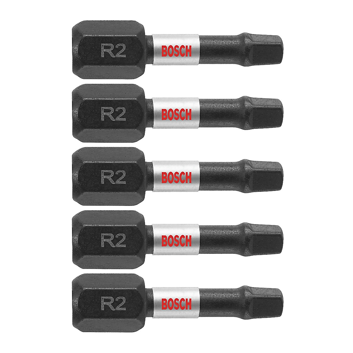 BOSCH ITSQ2105 5-Pack 1 In. Square #2 Impact Tough Screwdriving Insert Bits