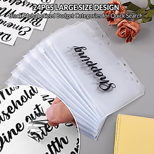 SKYDUE Budget Binder with 8pcs Zipper Envelopes, Money Organizer for Cash with 12pcs Expense Budget Sheets & 24 Blak Sticky Labels, Budget Book with Cash Envelopes, Yellow, A6 (1008HYJ-HZ_A6Yellow)