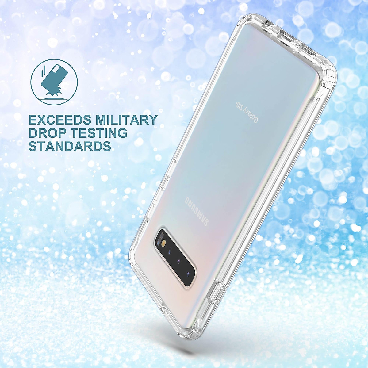 ULAK Galaxy S10 Plus Case, Slim fit Transparent Heavy Duty Shockproof Rugged Protection Case Soft TPU Protective Cover for Samsung Galaxy S10+ Plus 6.4 inch, Crystal Clear