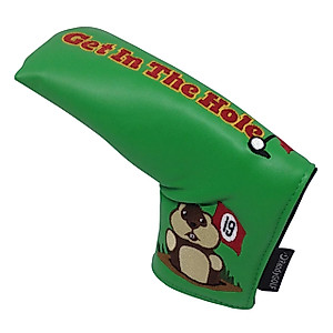 ReadyGOLF Dancing Gopher Green Embroidered Putter Cover Blade