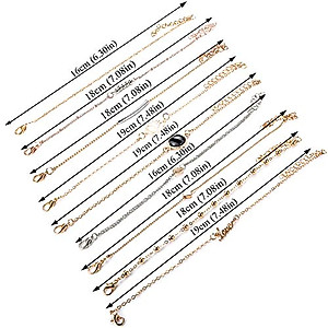 YADOCA 20 Pcs Layered Bracelet Set for Women Multiple Stackable Wrap Bangle Turtle Pineapple Arrow Feather Lotus Assorted Beaded Bracelets Adjustable Jewelry