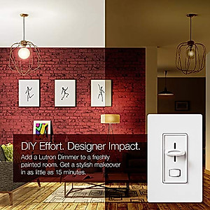Lutron Skylark LED+ Dimmer Switch for Dimmable LED, Halogen and Incandescent Bulbs | Single-Pole or 3-Way | SCL-153P-WH | White