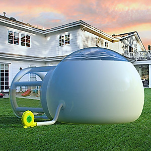 Inflatable Bubble House, 2~3 People Air Column Half-Transparent Tent for Camping, Blow up Dome Tent for Outdoor Stargazing, Music Festival, Family Day Party, Accommodate 1.8mx1.5m Bed