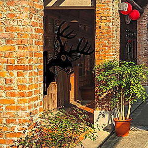 Boddenly Silhouettes Steel Metal Peeping Animals Art, Farm Sika deer Art Garden Decor Outdoor Decoration for Farmhouse, Yard, Lawn Weather Proof & Durable Farmhouse Decor, 28x29cm