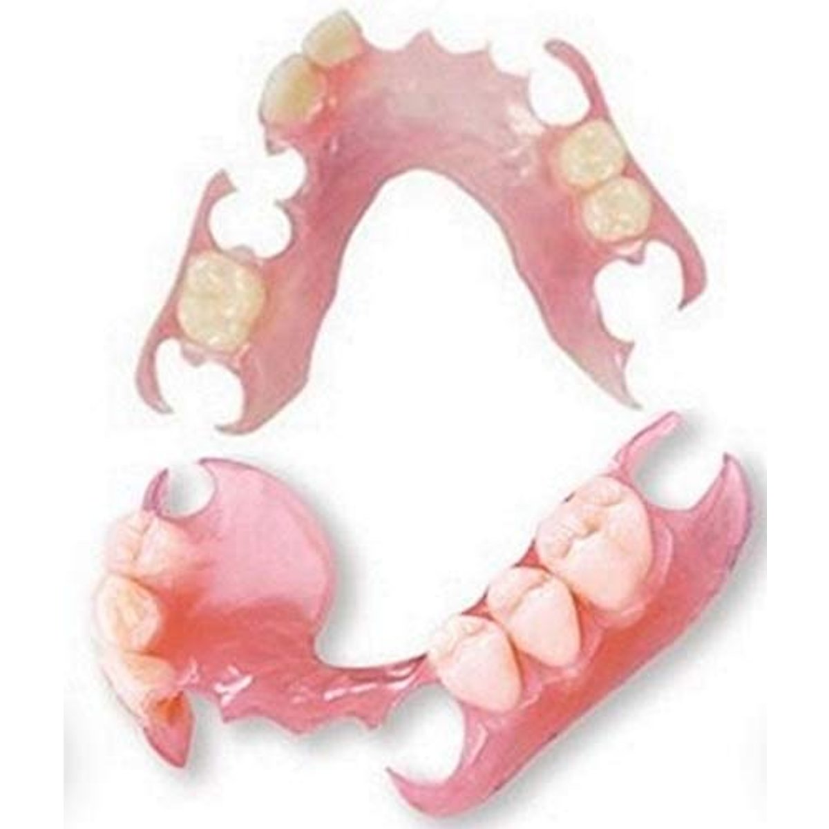 "Nesbit bridge" , Flipper Uppler and Lower Set of Affordability Flexible Valplast Customized Partial Denture (Pink, Valplast)