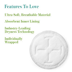 Evenflo Feeding Disposable Breast Pads for Nursing Women, Breathable and High Absorbency White (Pack of 100)