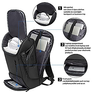 BANGE Business Laptop Smart backpack Can Hold 15.6 Inch Laptop Commute Backpack Carry on bag for men and women (Black)