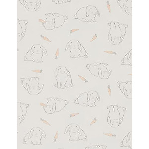 Amazon Essentials Baby Swaddle Blankets One Size, 3-Pack Grey Bunnies,