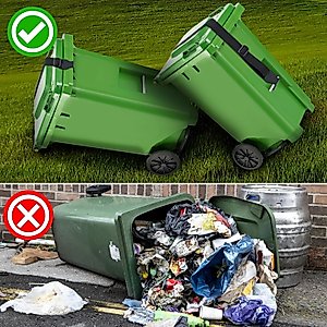 YEESOOM Trash Can Locks for Animals: 2 Pack Adjustable Garbage Can Locks for Animals, Security Straps Trash Can Lid Lock to Keep Squirrels, Raccoons, Critters Out of The Trash