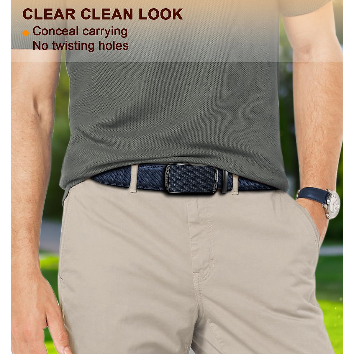 BULLIANT Men Belts 2 Pack,Ratchet Sliding Belt Adjustable For Gift Mens Dress Casual 1 3/8",Cut for Fit(Black/Purplish Blue,32"-38" Waist Adjustable)