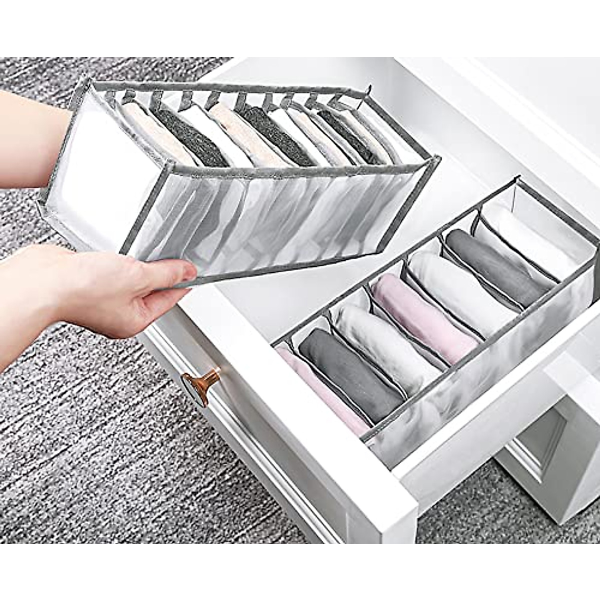 SERN Drawer Closet Foldable Underwear Organizer for Sock/Ties,Bras,Underwear Storage Box