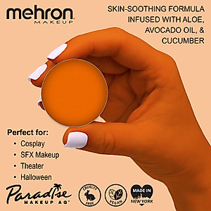 Mehron Makeup Paradise Makeup AQ Refill Size | Stage & Screen Performance, Face & Body Painting, Beauty, Cosplay, and Halloween | Water Activated Face Paint, Body Paint .25 oz (7 ml) (Orange)