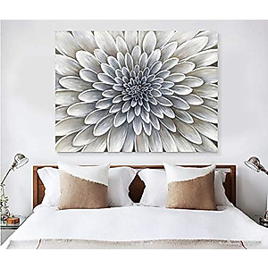 Yihui Arts White Flower Wall Painting Hand Painted Floral Pictures Artwork For Living Room Decoration