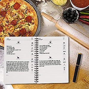 Performore My Recipe Journal 8.5” x 11” Spiral Bound Recipe Notebook, Blank Recipe Book to Write in your Own Recipes, Includes Pen and Slipcase with 100 Blank Pages