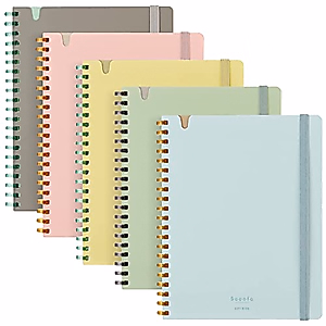 KOKUYO Sooofa Soft Ring Notebook, 0.2 inch (4 mm) Grid Ruled, 80 Sheets, B6 Deformation, Set of 5 Colors, Japan Import (SU-SV748S4)