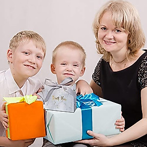 CheeseandU 24Pack Small Thank You Gift Bag Boxes Marble Pattern with Bowknot Decor Thank You Paper Bag for Wedding Baby Shower Thanksgiving Xmas Party Favor Candy Boxes, 4.5" Grey